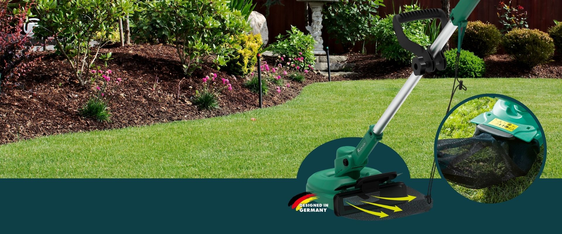 Akku-Rasentrimmer mit Auffangnetz - RuWi – Ruwi Rasentrimmer